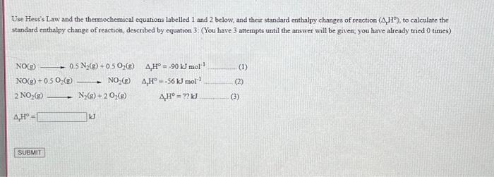 Solved Use Hess's Law and the thermochemical equations | Chegg.com
