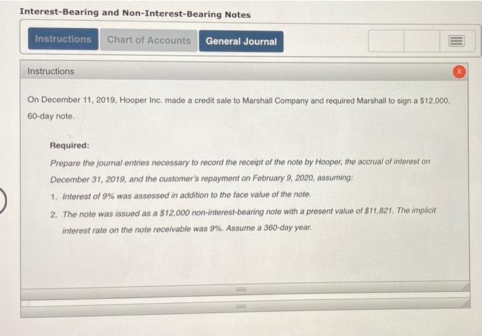 Solved Interest-Bearing and Non-Interest-Bearing Notes | Chegg.com