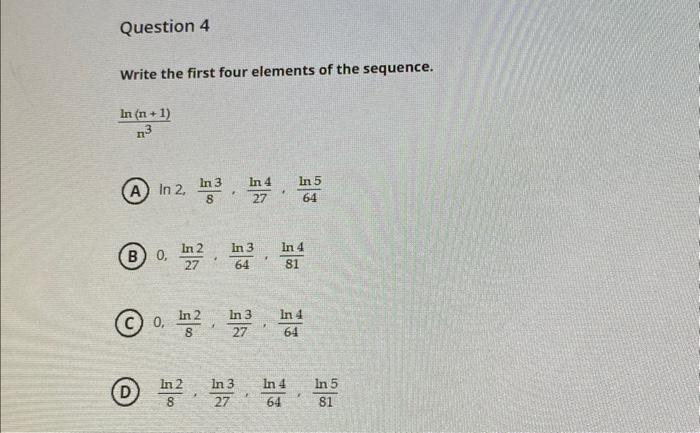 Solved Write the first four elements of the sequence. | Chegg.com
