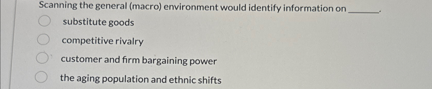 Solved Scanning the general (macro) ﻿environment would | Chegg.com