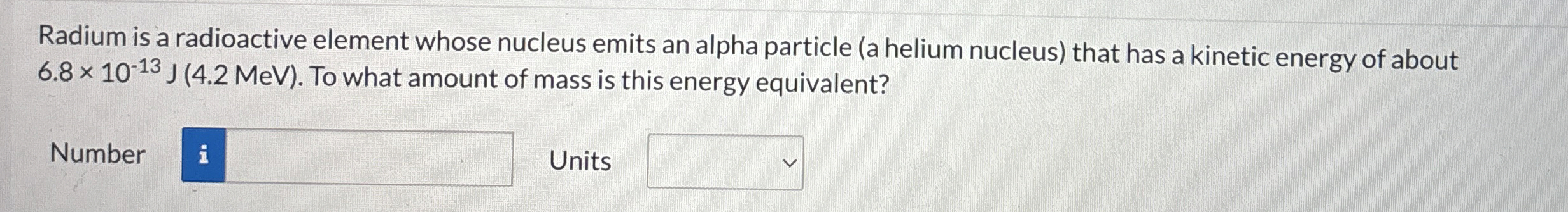 Solved Radium is a radioactive element whose nucleus emits | Chegg.com