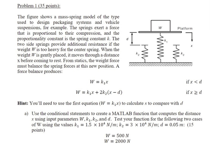 Solved w Platform d th M Problem 1 (35 points): The figure | Chegg.com