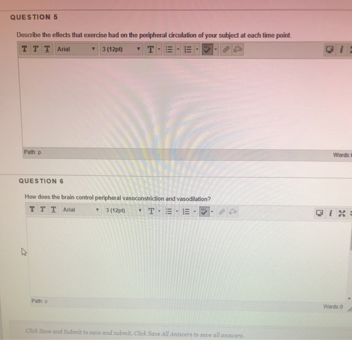 Solved QUESTION 5 Describe the effects that exercise had on | Chegg.com