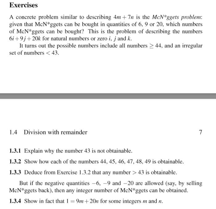 Solved Exercises A concrete problem similar to describing | Chegg.com