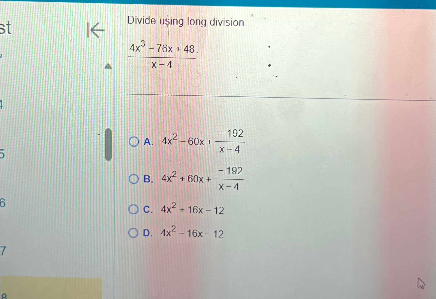 Solved Divide using long | Chegg.com