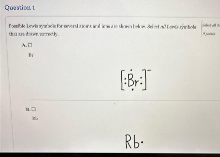 Solved Possible Lewis symbols for several atoms and ions are | Chegg.com