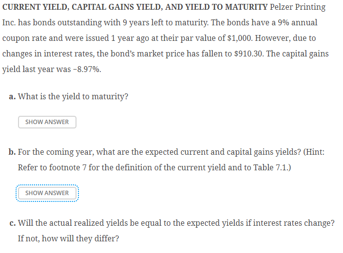 Solved SHOW WORK AND FORMULAS! NO EXCEL!!!!!!!!!CURRENT | Chegg.com