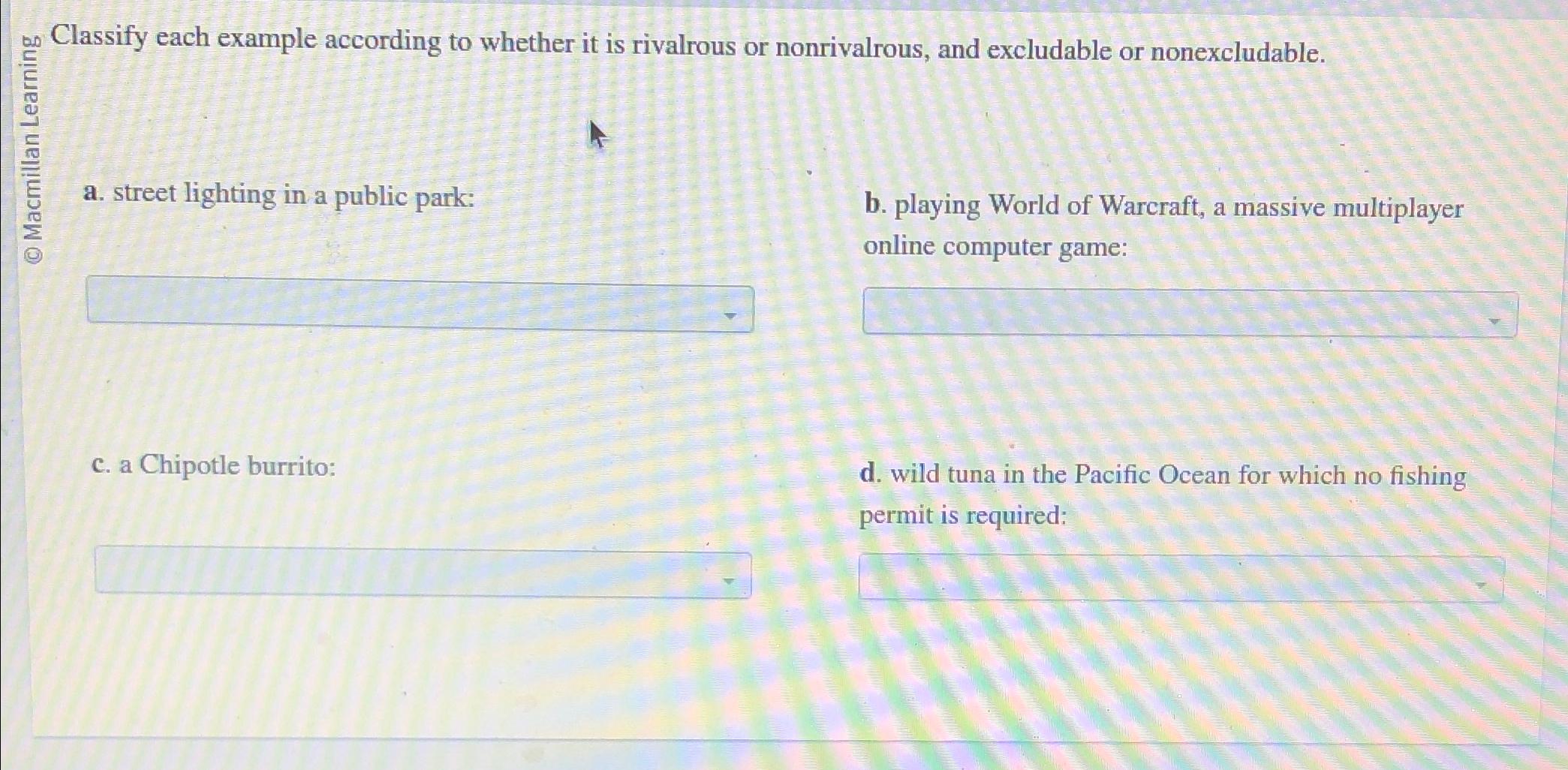 Solved Classify each example according to whether it is | Chegg.com