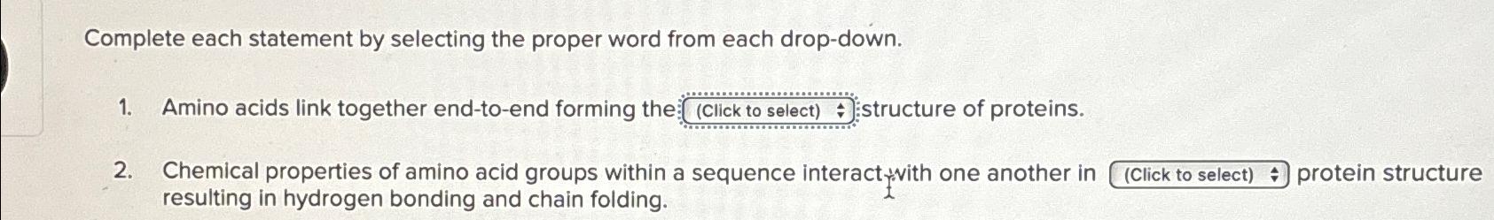 Solved Complete each statement by selecting the proper word | Chegg.com