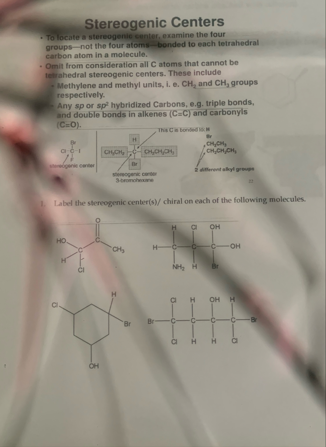 Solved Stereogenic CentersTo locate a stereogenic center, | Chegg.com