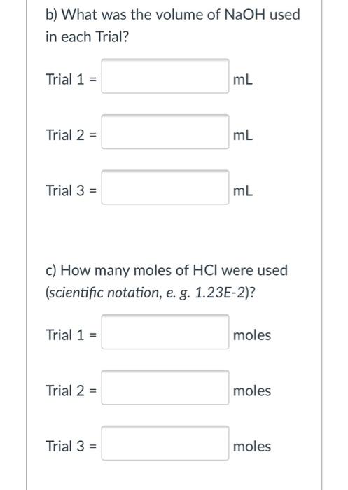 Solved A student collected the following titration data for | Chegg.com