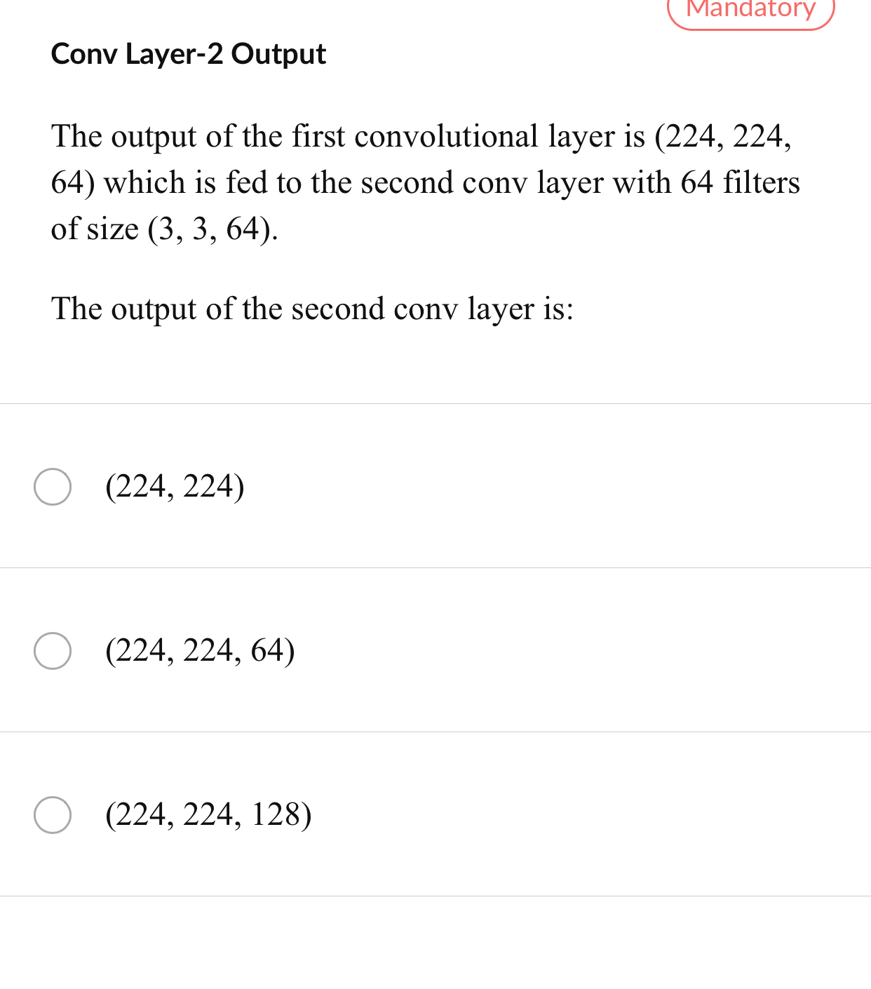 Solved Conv Layer-2 ﻿OutputThe output of the first | Chegg.com