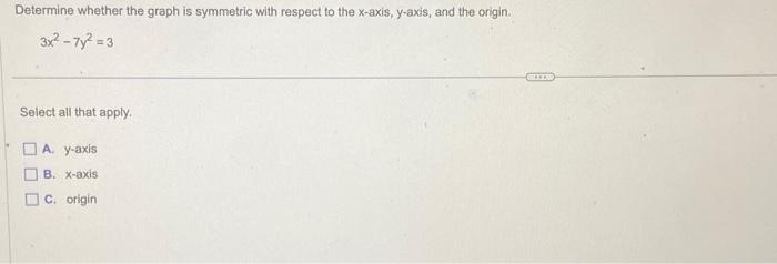 Solved Determine whether the graph is symmetric with respect | Chegg.com