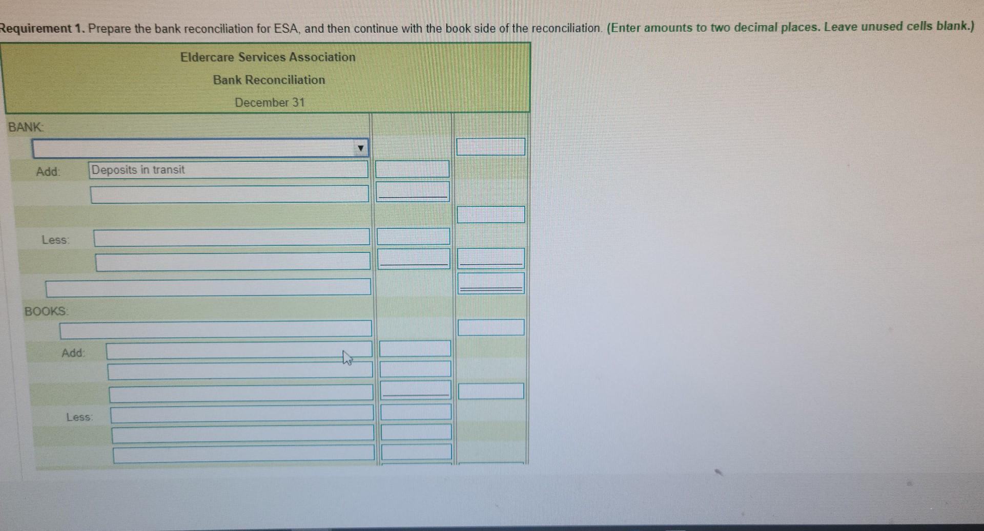Solved The December 31 bank statement of Eldercare Services | Chegg.com