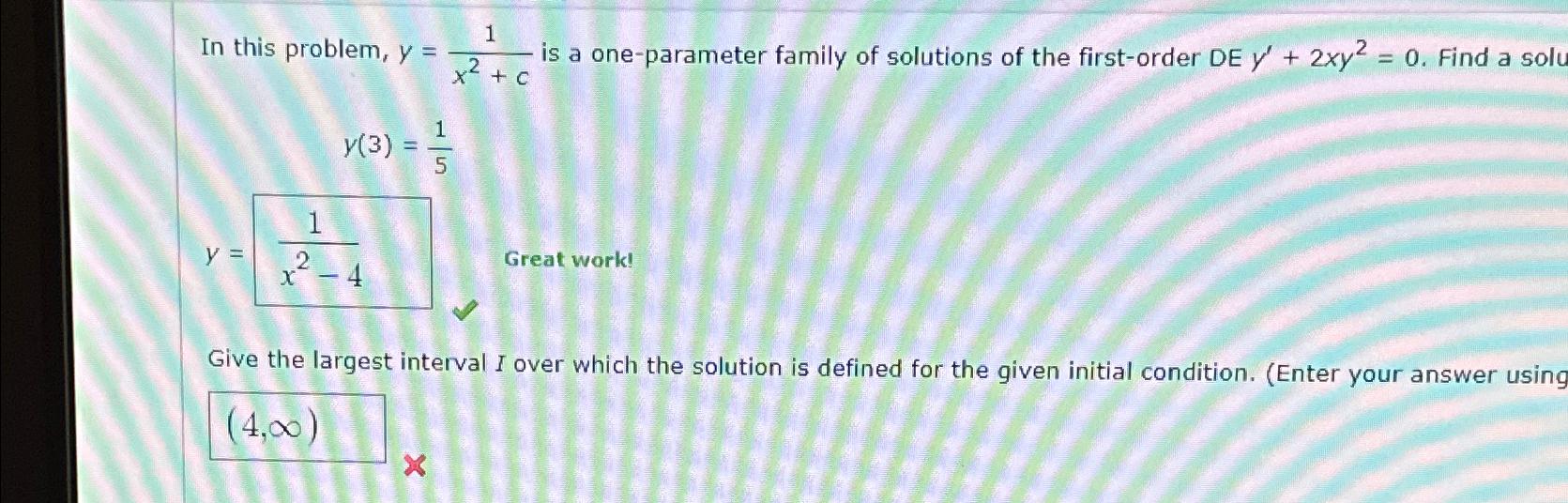 Solved In this problem, y=1x2+c ﻿is a one-parameter family | Chegg.com