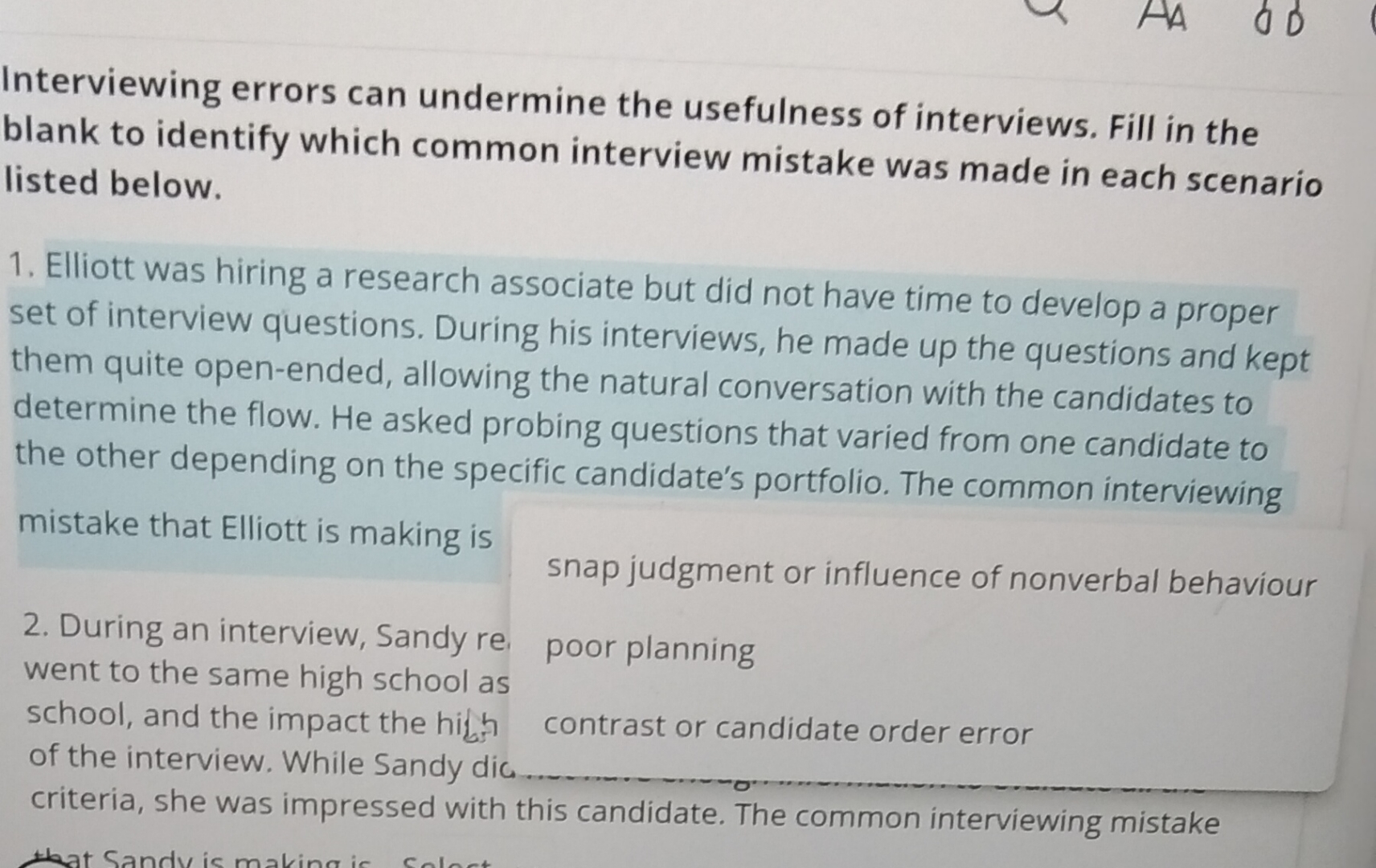 Solved Interviewing errors can undermine the usefulness of | Chegg.com