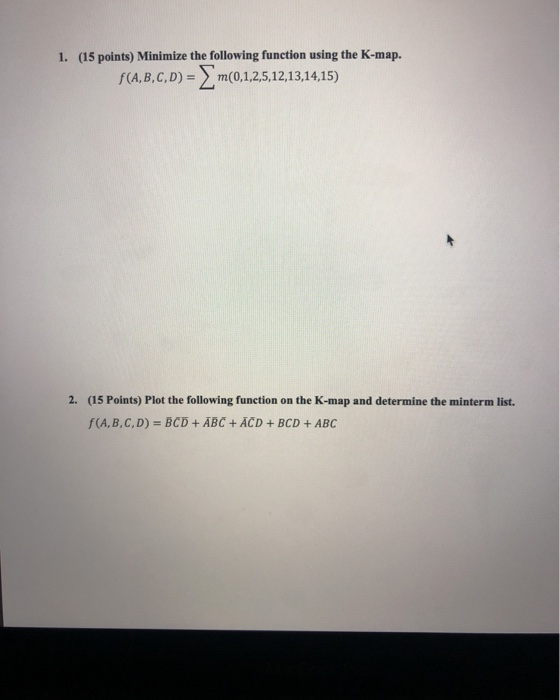 Solved 1. (15 points) Minimize the following function using | Chegg.com