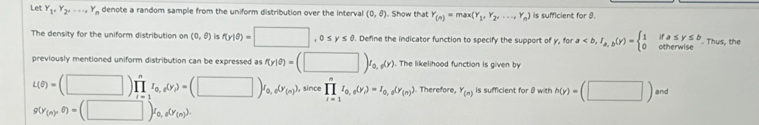 Solved Let Y1,Y2,dots,Yn ﻿denote a random sample from the | Chegg.com
