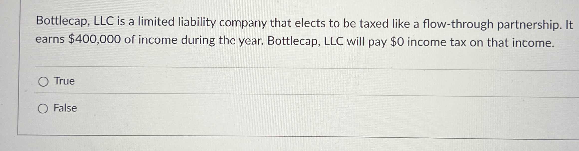 Solved Bottlecap, LLC is a limited liability company that | Chegg.com