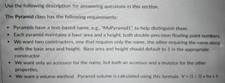 Solved Use the following description for answering questions | Chegg.com