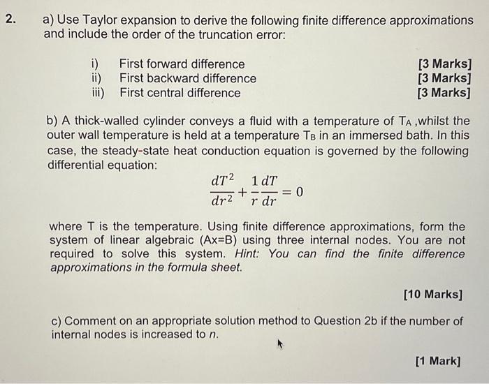 Solved a) Use Taylor expansion to derive the following | Chegg.com