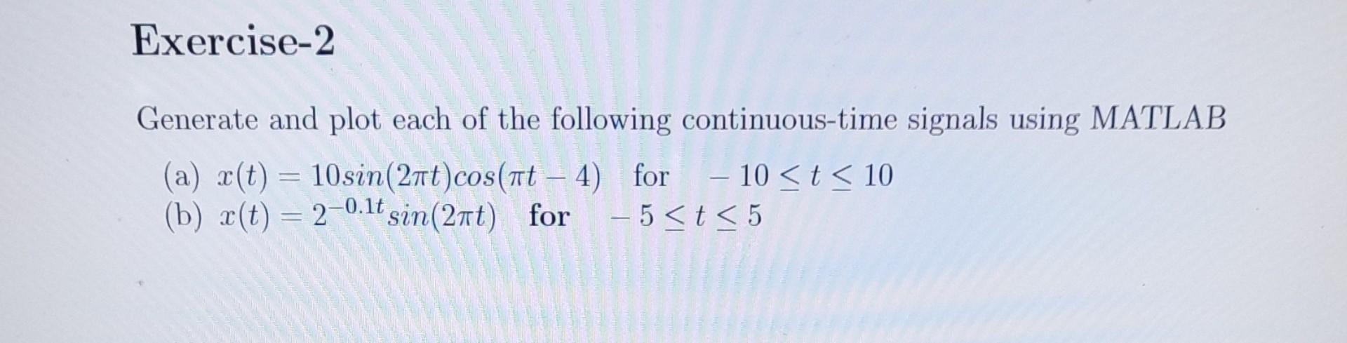 Solved Generate and plot each of the following | Chegg.com