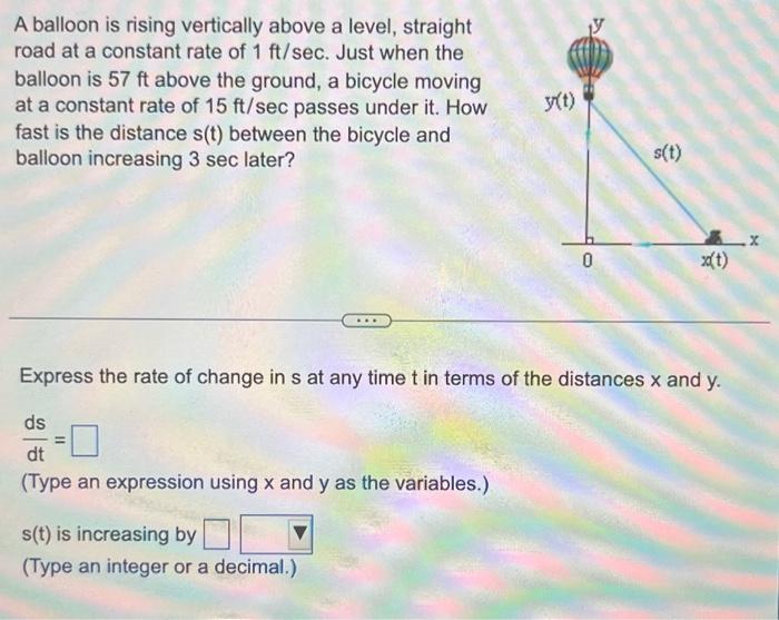 Solved A balloon is rising vertically above a level, | Chegg.com
