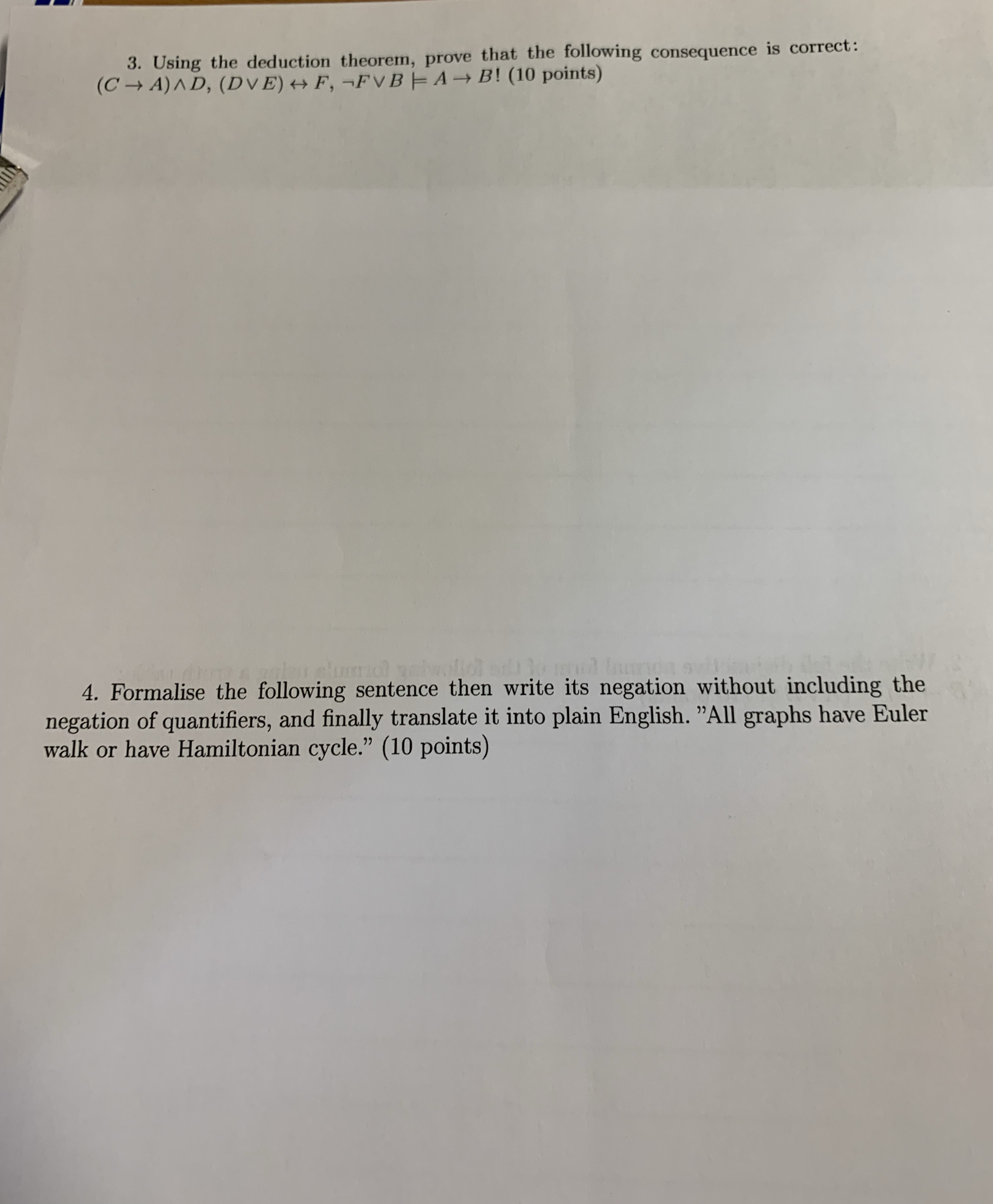 Solved by an EXPERT Using the deduction theorem, prove that the following | Chegg.com