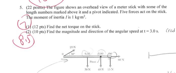 Solved 5. (22 points) The figure shows an overhead view of a | Chegg.com