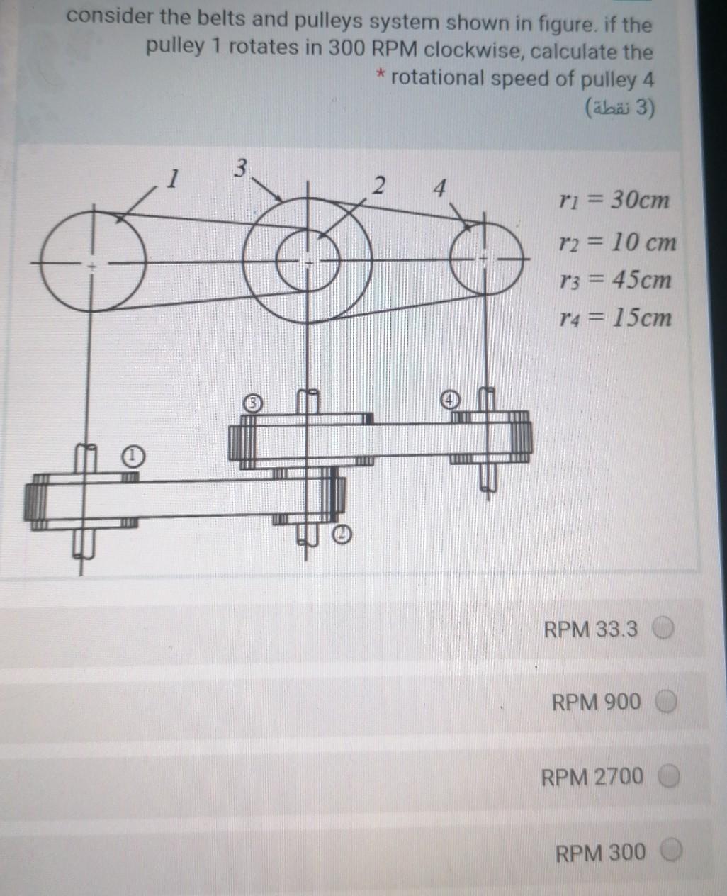 Solved consider the belts and pulleys system shown in figure | Chegg.com