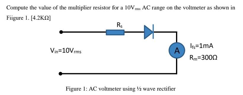 Solved Compute the value of the multiplier resistor for a | Chegg.com