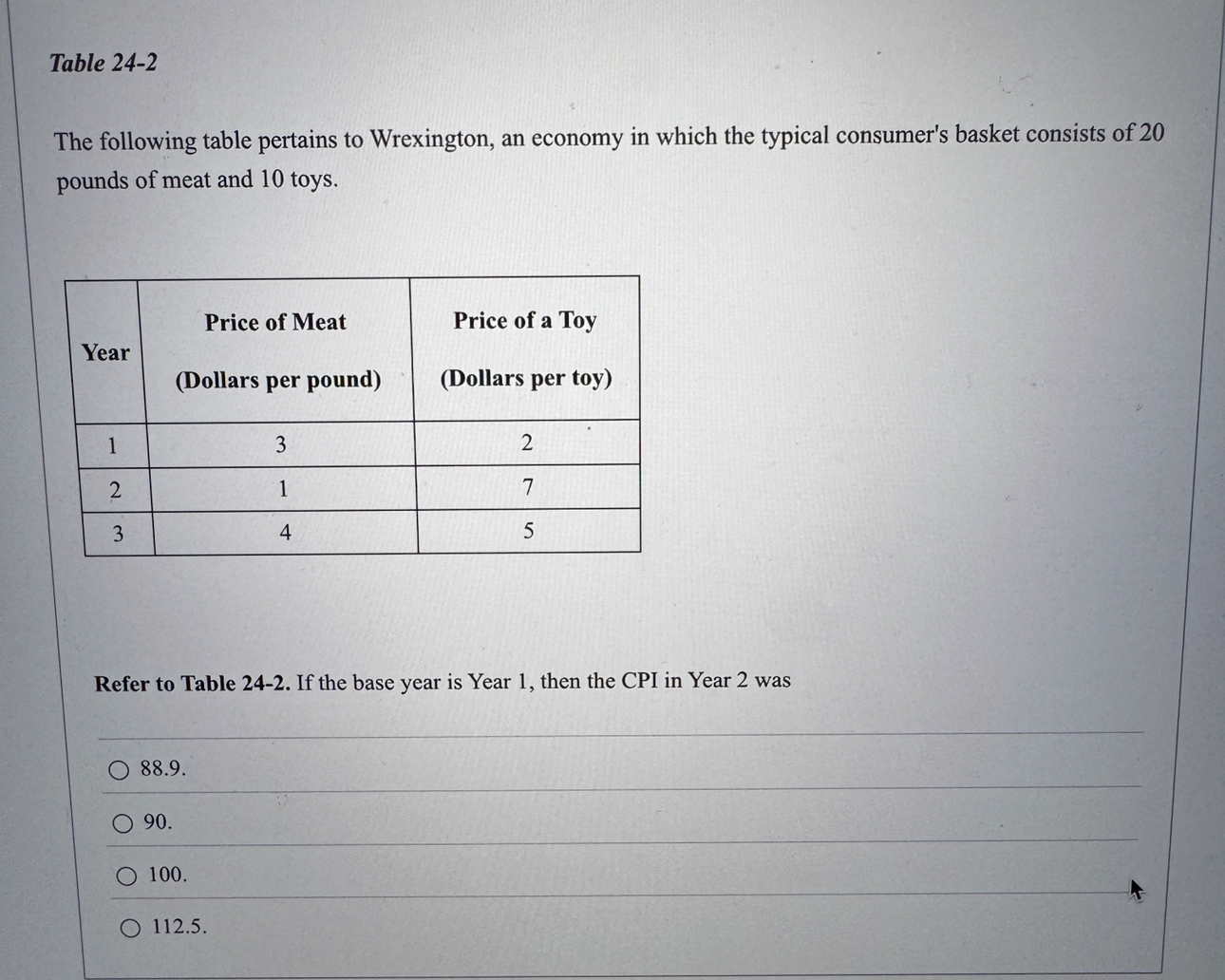 Solved Table 24-2The following table pertains to Wrexington, | Chegg.com