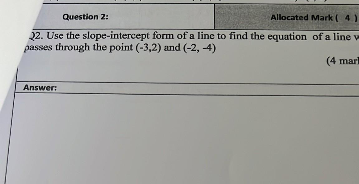 Solved 22. Use the slope-intercept form of a line to find | Chegg.com