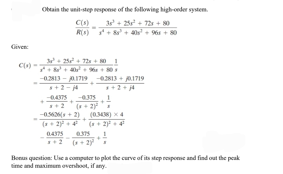 Solved Obtain the unit-step response of the following | Chegg.com