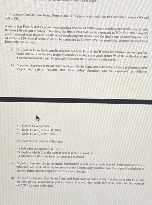 Solved 2. 7 points) Consider two firms, Firm A and B. | Chegg.com