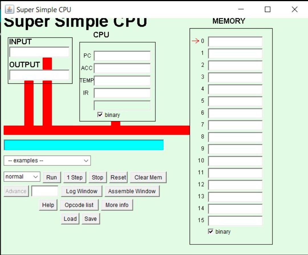 Solved 1. Start the "Super simple CPU” applet. 2. Select the | Chegg.com