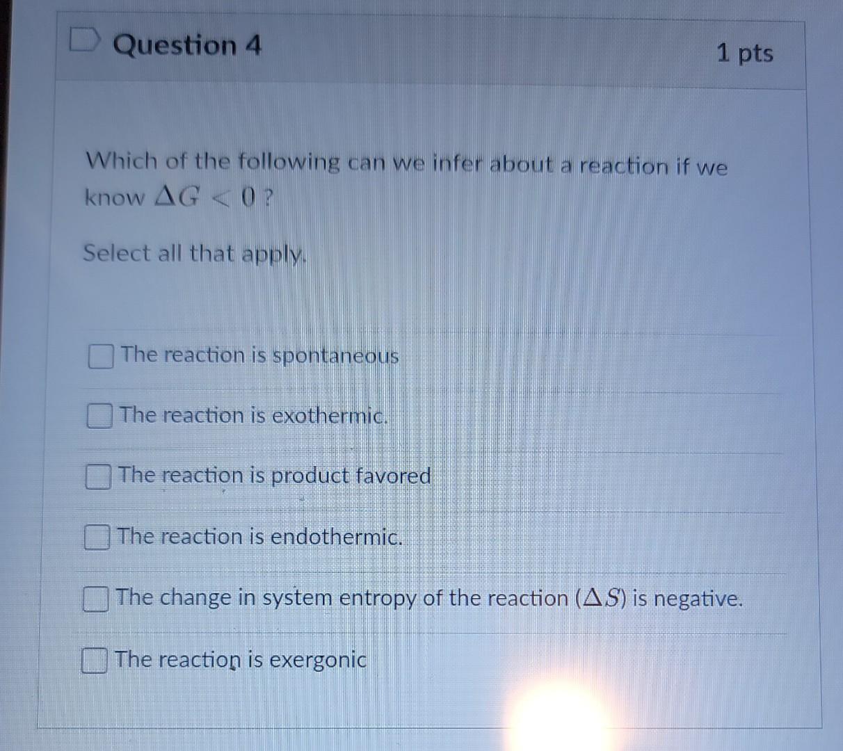 Solved Question 4 1 pts Which of the following can we infer | Chegg.com