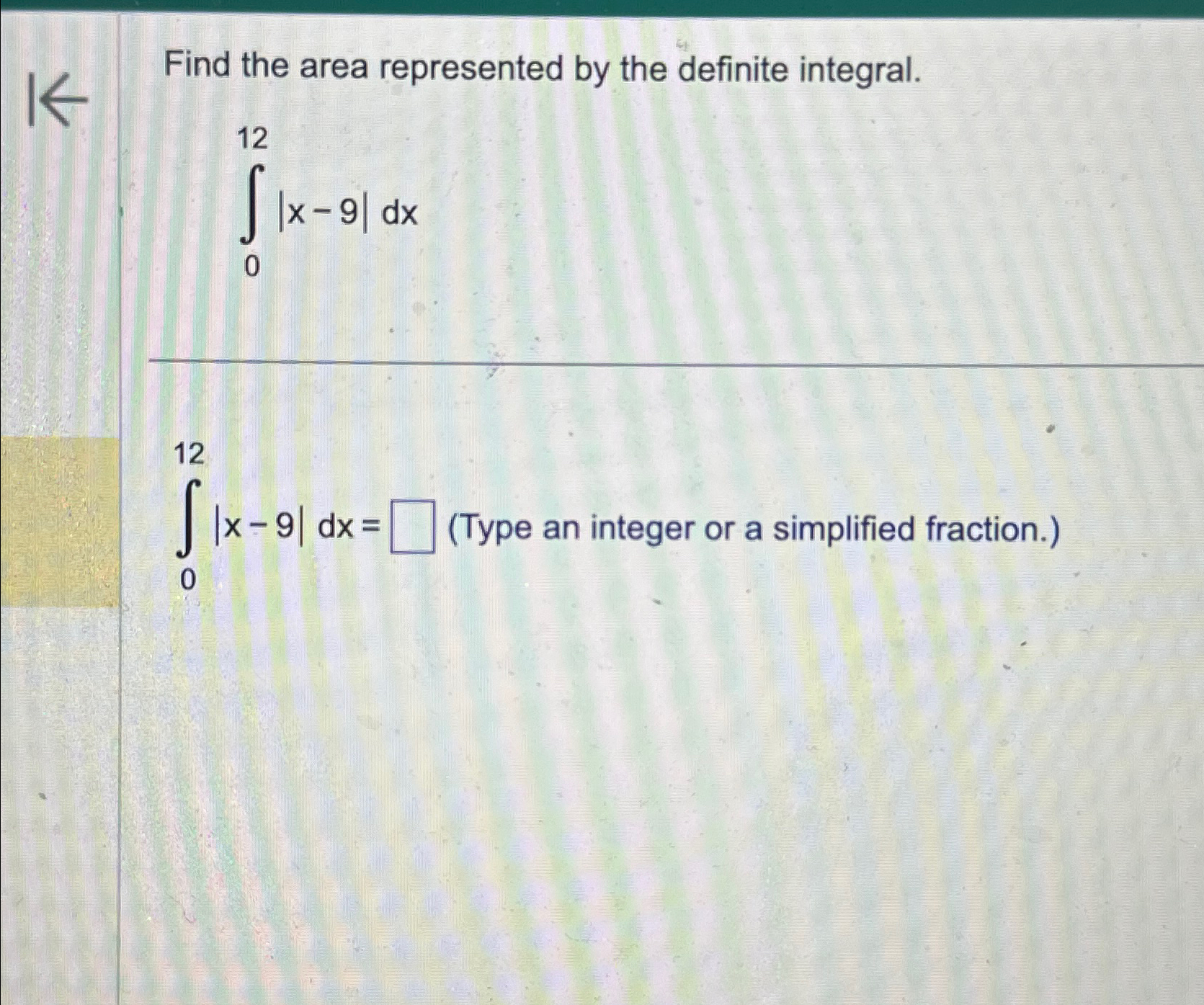 Solved Find the area represented by the definite | Chegg.com