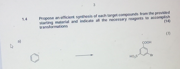 Solved 1.4 ﻿Propose an efficient synthesis of each target | Chegg.com