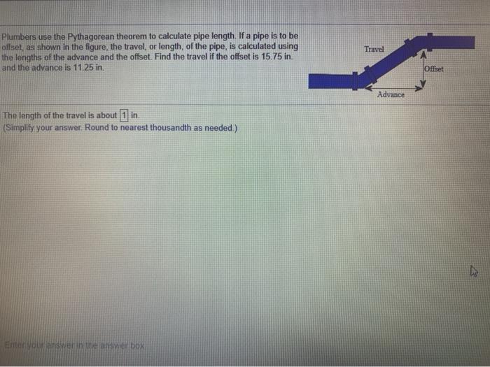 Solved Plumbers use the Pythagorean theorem to calculate | Chegg.com
