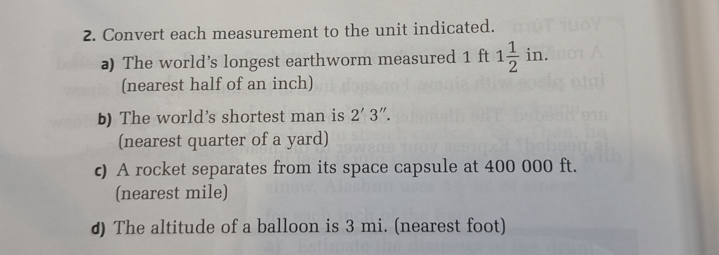 Solved Convert each measurement to the unit indicated.a) | Chegg.com