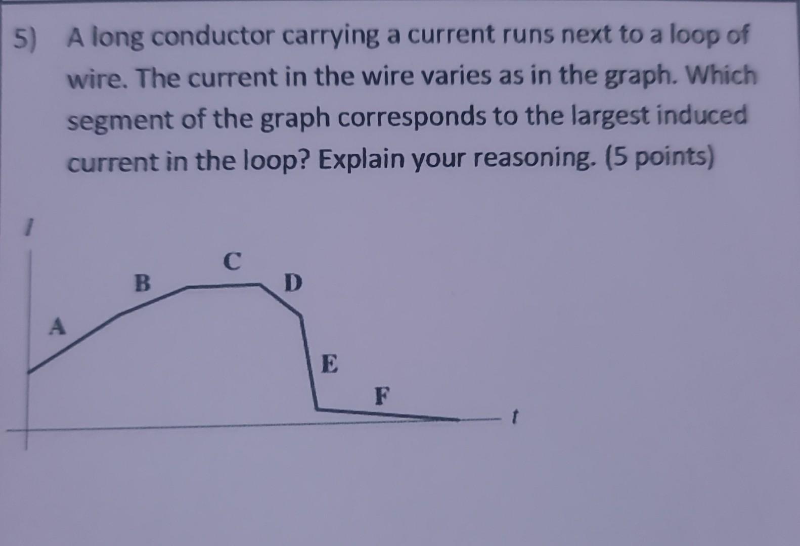 Solved 5) A long conductor carrying a current runs next to a | Chegg.com