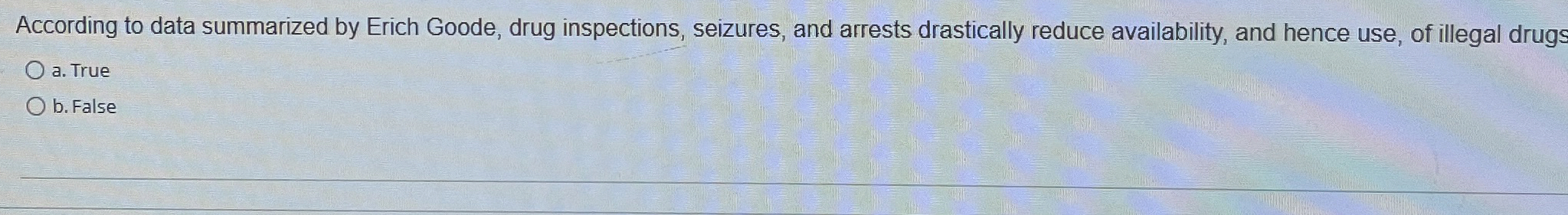Solved According to data summarized by Erich Goode, drug | Chegg.com
