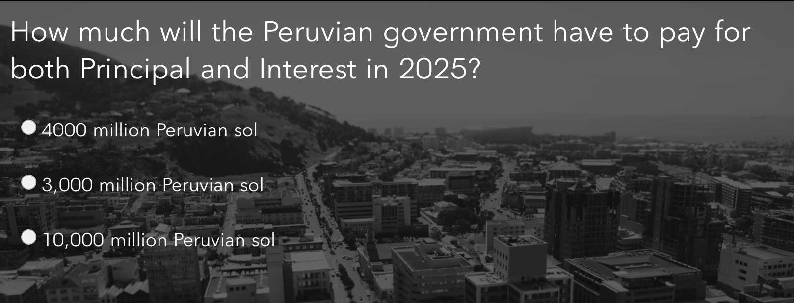 Solved How much will the Peruvian government have to pay for | Chegg.com
