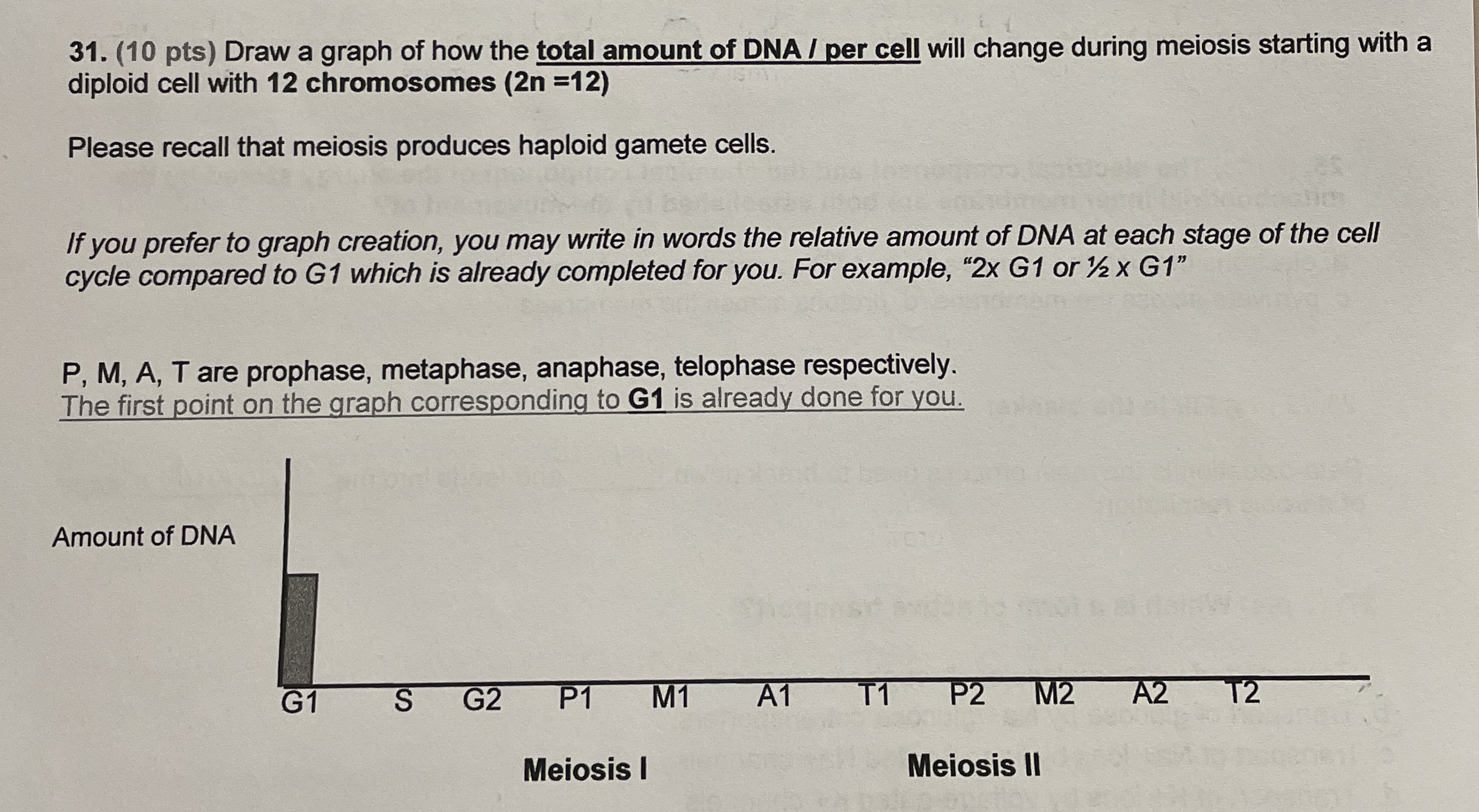 Solved Draw a graph of how the total amount of DNA / ﻿per | Chegg.com