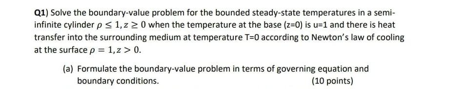Solved Q1) Solve the boundary-value problem for the bounded | Chegg.com