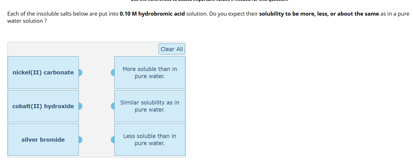 Solved Each of the insoluble salts below are put into | Chegg.com
