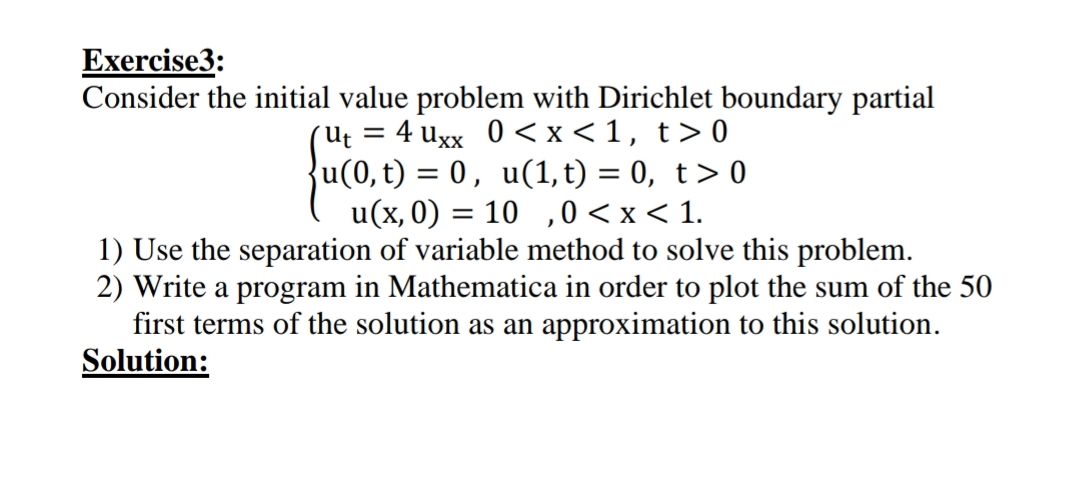 Solved Exercise 3:Consider the initial value problem with | Chegg.com