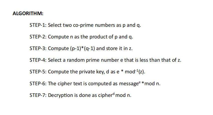 Solved To Write A Program To Implement The Rsa Encryption 2647