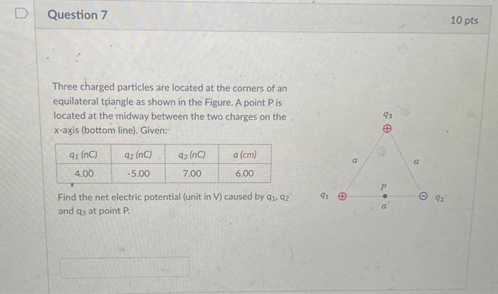Solved Three charged particles are located at the corners of | Chegg.com